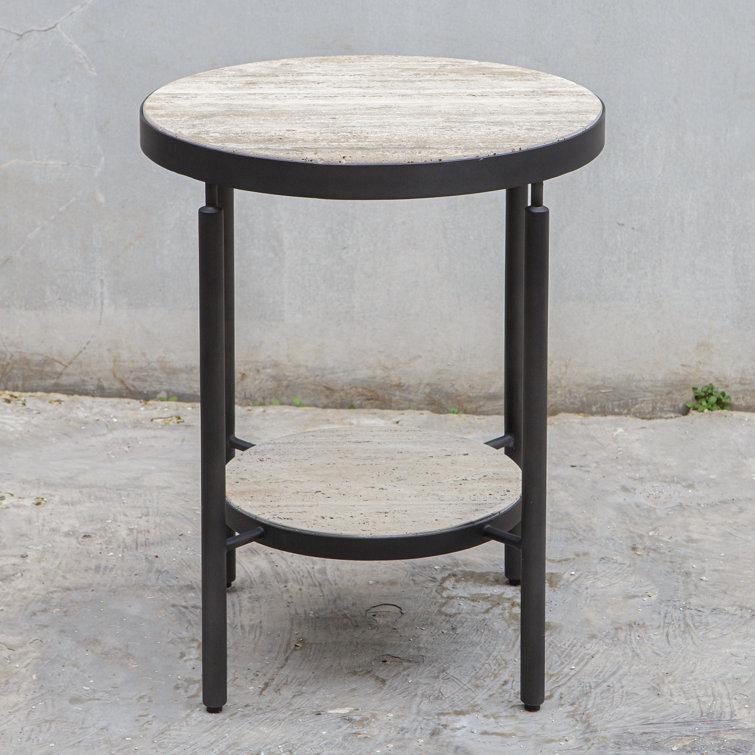 17 Stories Irvington Stone Top End Table | Wayfair